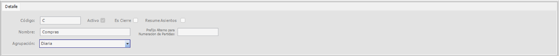 Tipos de Partidas - Brilo ERP Docs